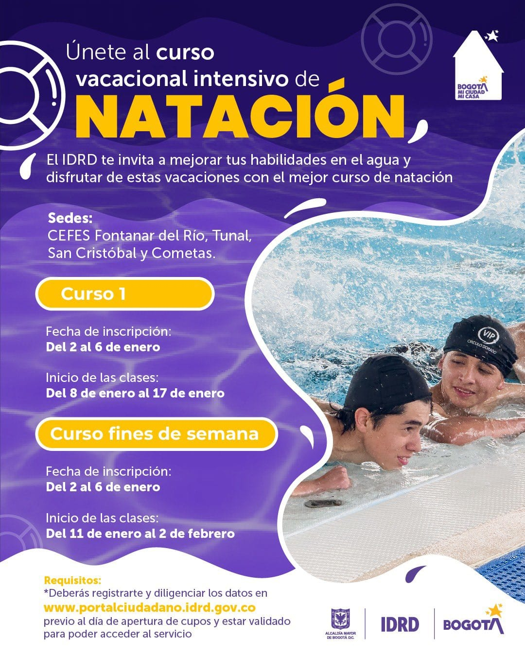 ¡En el 2025 todos pueden aprender a nadar! Cursos de natación en enero